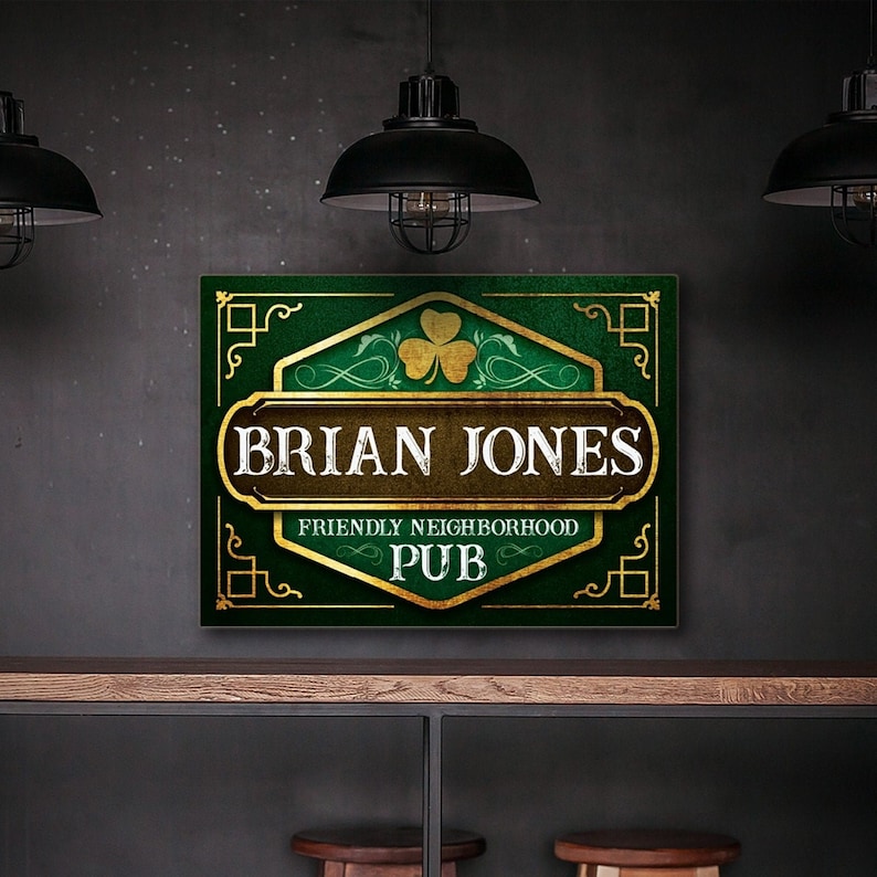 Custom Irish Pub Sign – Custom Bar Sign, Man Cave Sign, Personalize Bar ...
