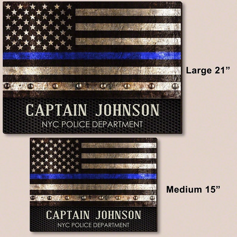 Thin Blue Line Police Officer Sign Customized Wooden Police - Etsy