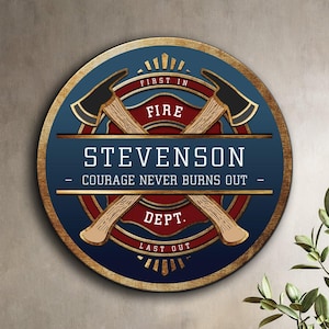 Firefighter Wood Sign - Fireman Sign, Custom Wood Sign, First Responder ...
