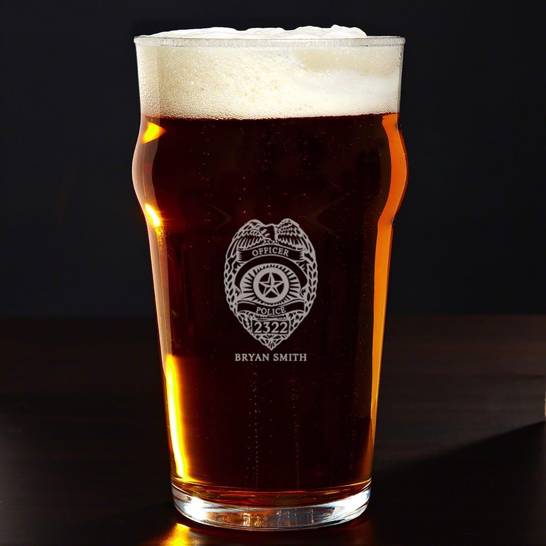 Custom English Pub Glass Police Officer Gifts Beer Lover Gift, Custom ...