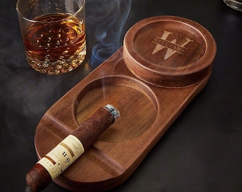Personalized Visol Iris Metal & Wood Cigar Ashtray - Etsy