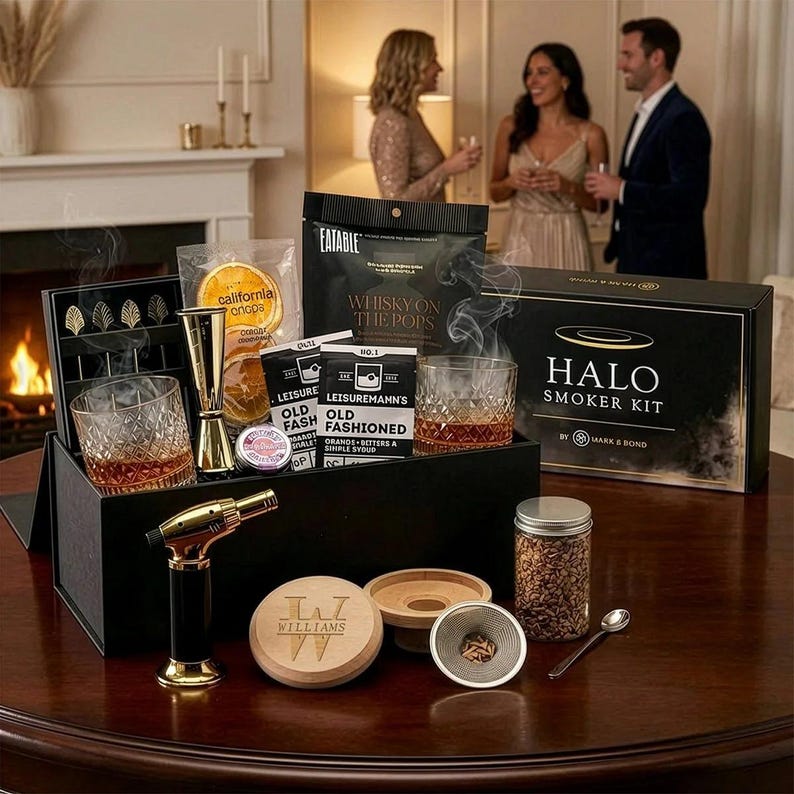 Whiskey Cocktail Gift Set – Old Fashioned Mixology Kit With Smoker - Etsy