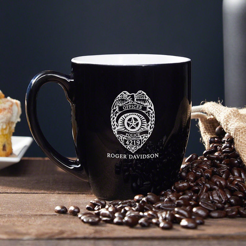 Police Badge Personalized Coffee Mug Police Officer T Etsy