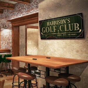 Personalized Golf Club Sign - Custom Golf Gift, Custom Golf Sign ...