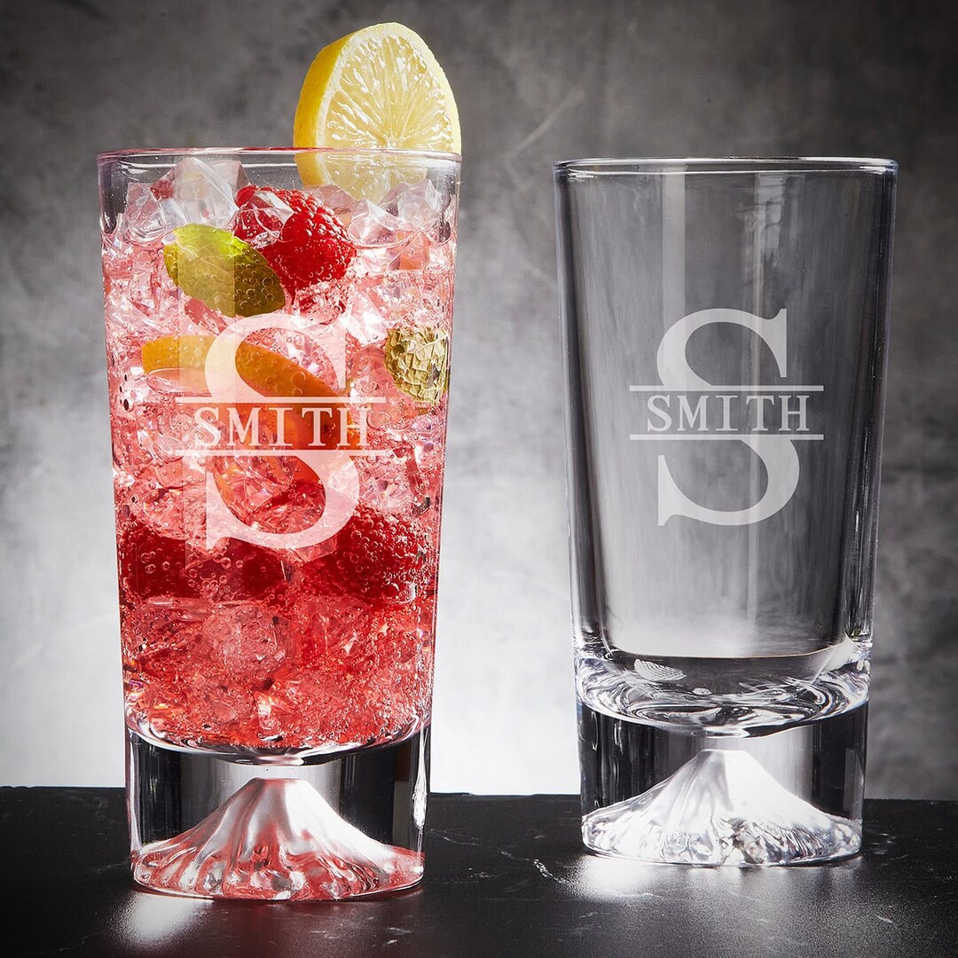 Mt. Everest Personalized Cocktail Glasses, Set of 2 - Personalized ...