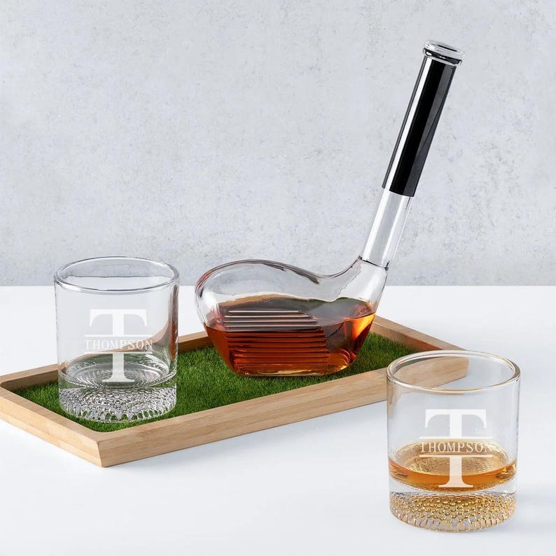 Birdie and Bourbon Golf Decanter and Glasses - Whiskey Decanter, Golf ...