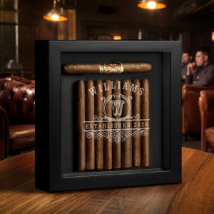 Personalized Cigar Shadow Box - Cigar Band Shadow Box, Wine Cork Holder ...