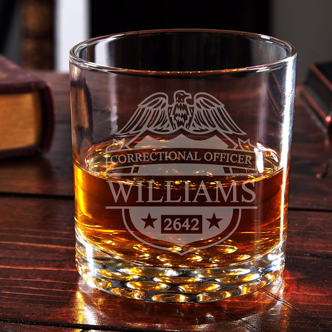 Custom Police Whiskey Glass - Custom Whiskey Glass Set, Law Enforcement ...