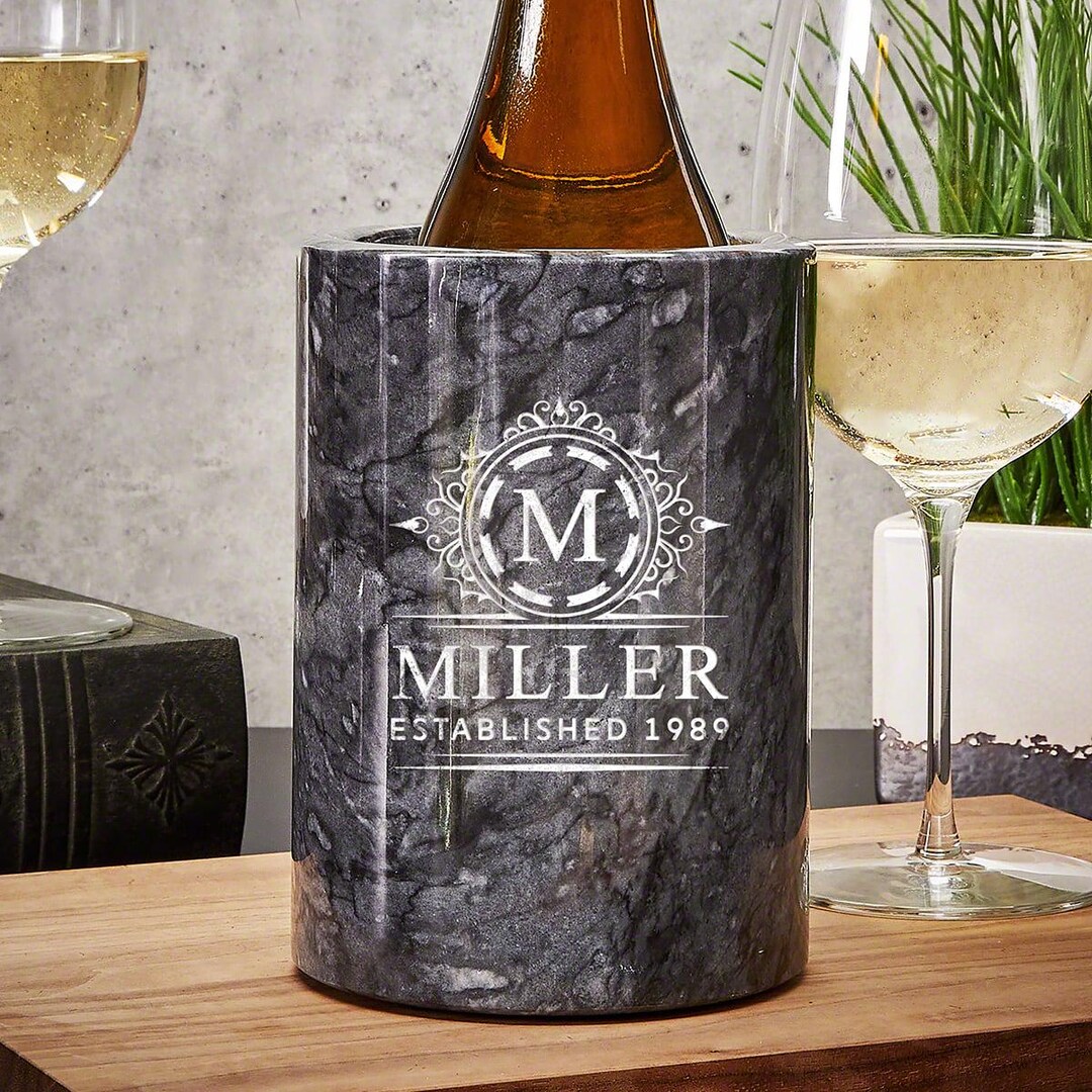 Engraved Marble Wine Chiller & Champagne Chiller - Custom Wedding Gift ...