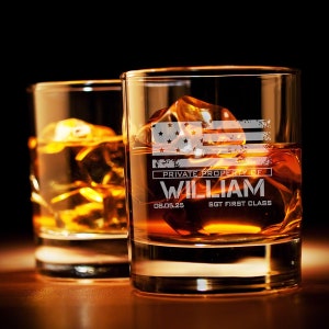 Custom Whiskey Military Gift Set- Military Gift, Engraved Whiskey ...
