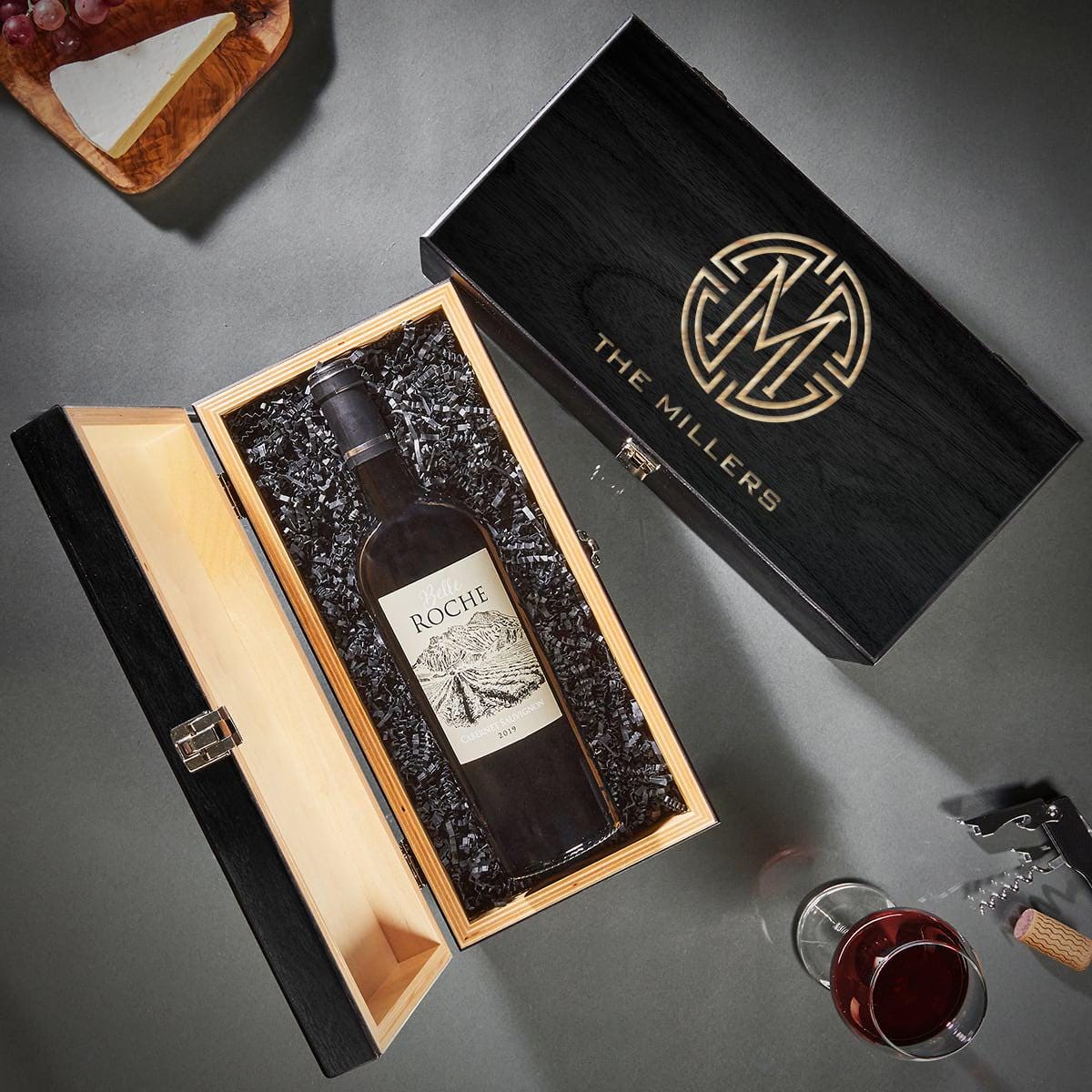 Engraved Whiskey Gift Box - Personalized Liquor Gift Box, Wood Box for ...