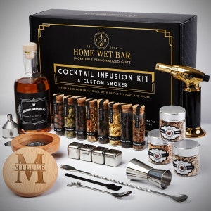 DIY Cocktail Infusion Kit and Whiskey Smoker 24pc - Whiskey Lover Gift ...
