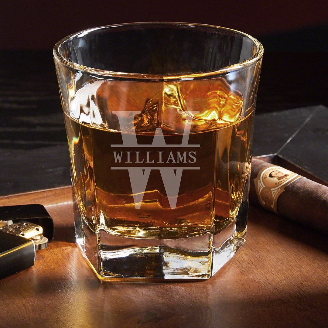 Personalized Colchester Whiskey Glass With Oakmont Design Etsy