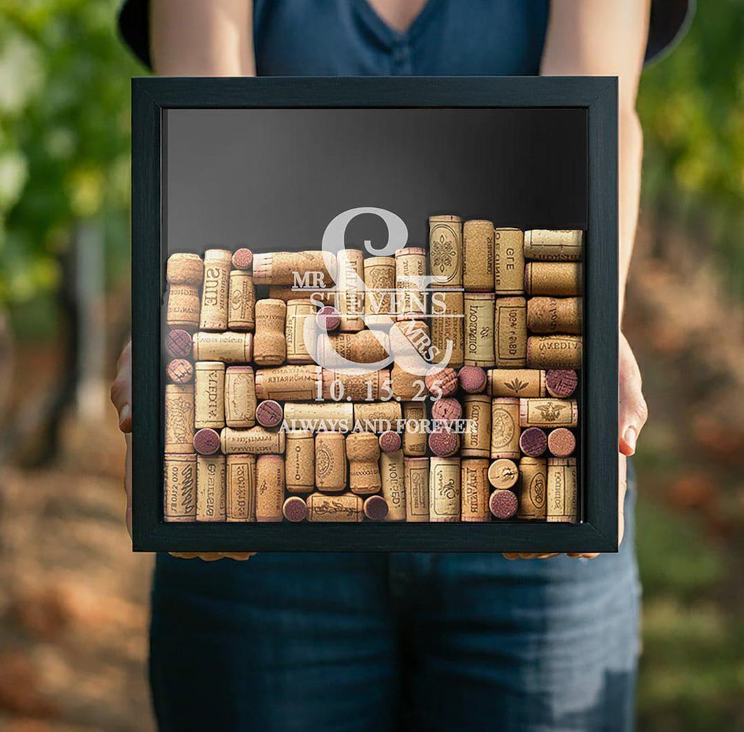 Custom Wine Cork Box - Custom Shadow Box, Wine Cork Holder, Wine Shadow ...