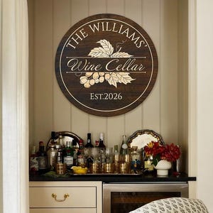 Personalized Wine Cellar Sign - Custom Wine Bar Sign, Wine Cellar Decor ...