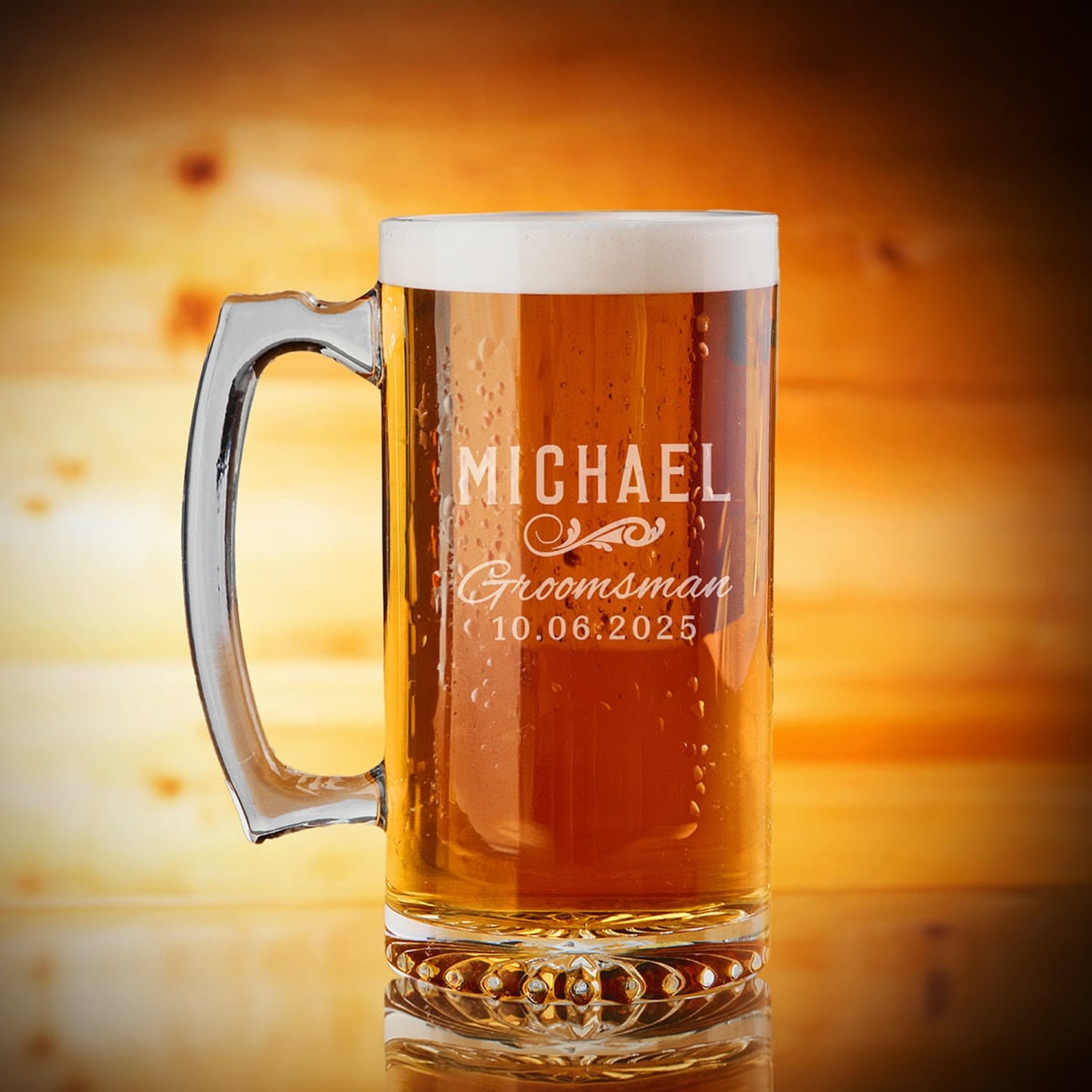 Custom Beer Mug – Engraved Beer Glass, Personalized Mug, Groomsman Beer ...