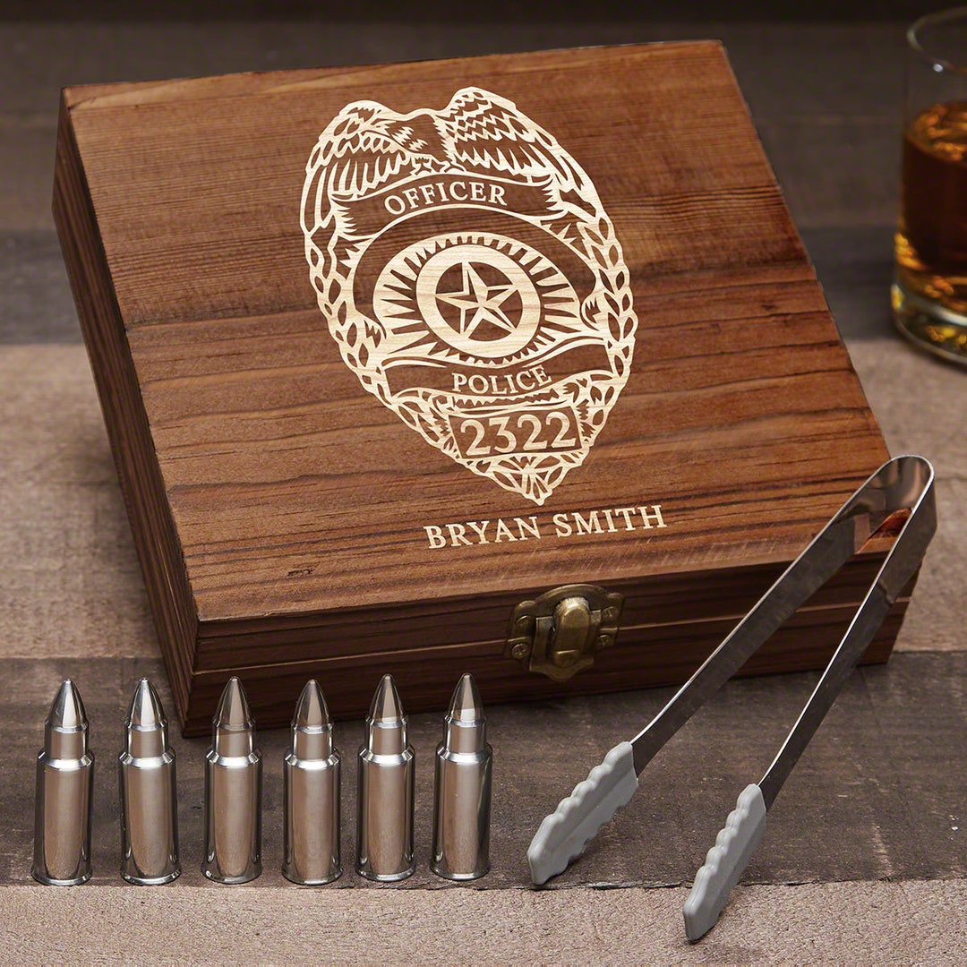 Engraved Bullet Whiskey Stones Police Officer Gifts, Police Academy ...