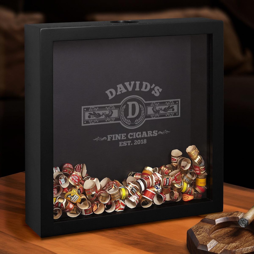 Custom Cigar Shadow Box - Vintage Cigar Bands Holder Box, Groomsmen ...