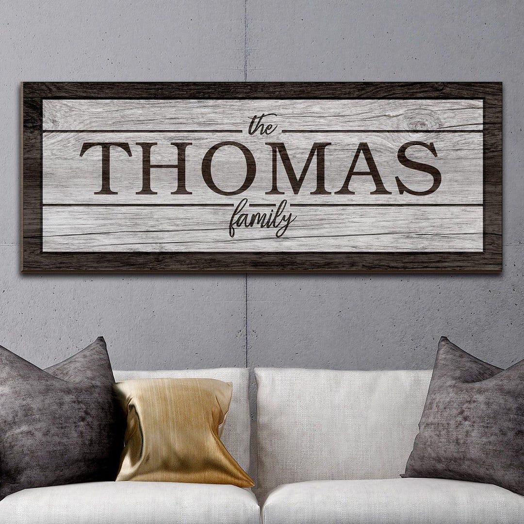 Personalized Wooden Family Name Sign - Farmhouse-inspired Home Decor ...