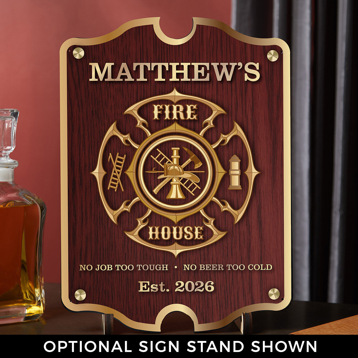 Personalized Firefighter Sign - Custom Firehouse Sign, Firefighter Bar ...