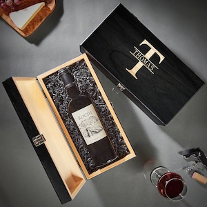 Engraved Whiskey Gift Box - Personalized Liquor Gift Box, Wood Box for ...