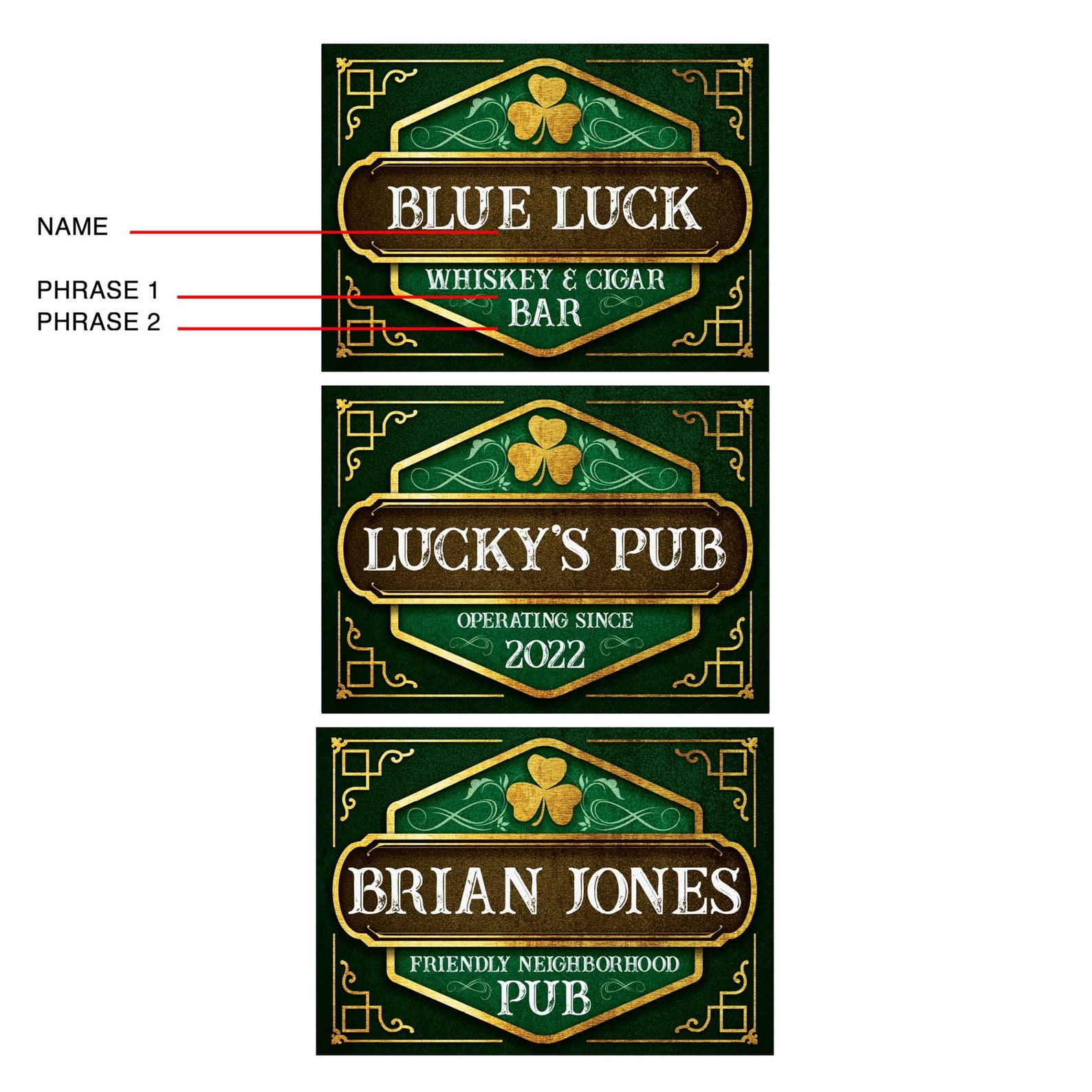 Custom Irish Pub Sign – Custom Bar Sign, Man Cave Sign, Personalize Bar ...