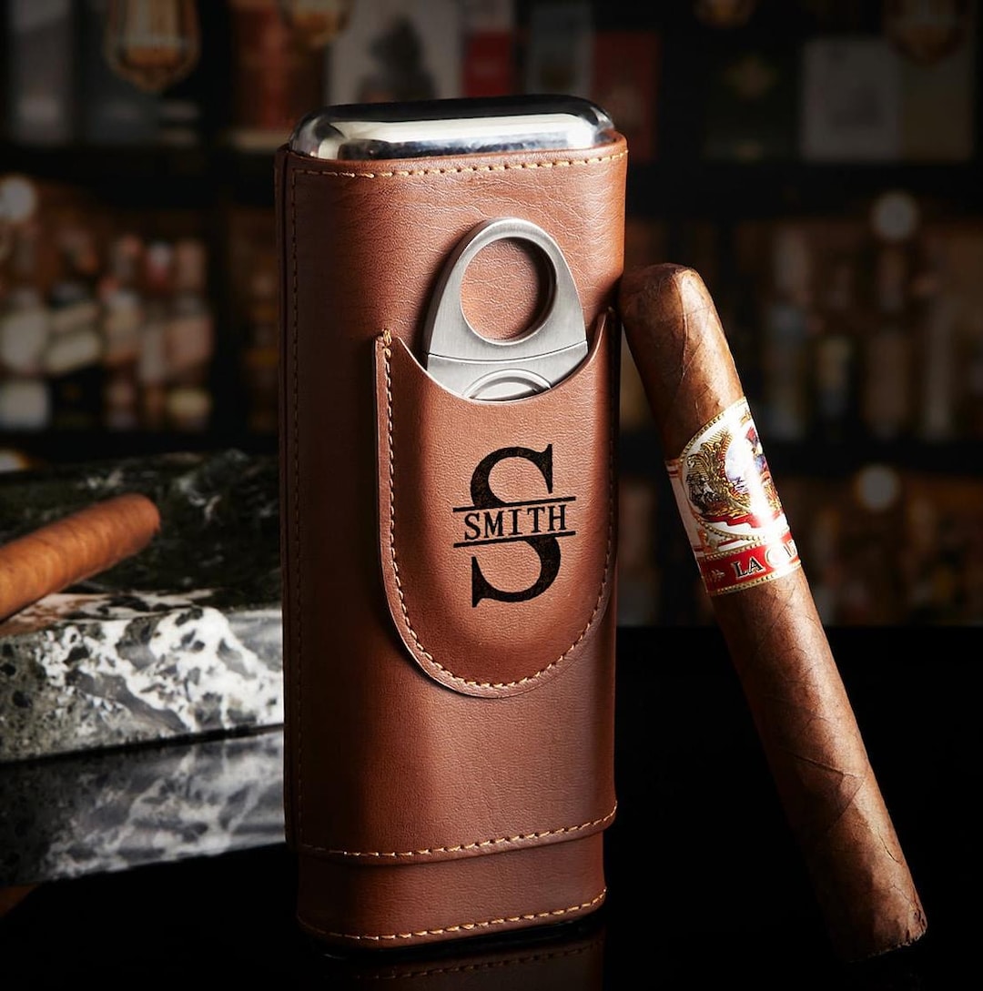 Richmond Custom Leather Cigar Travel Case - Custom Travel Case, Cedar ...