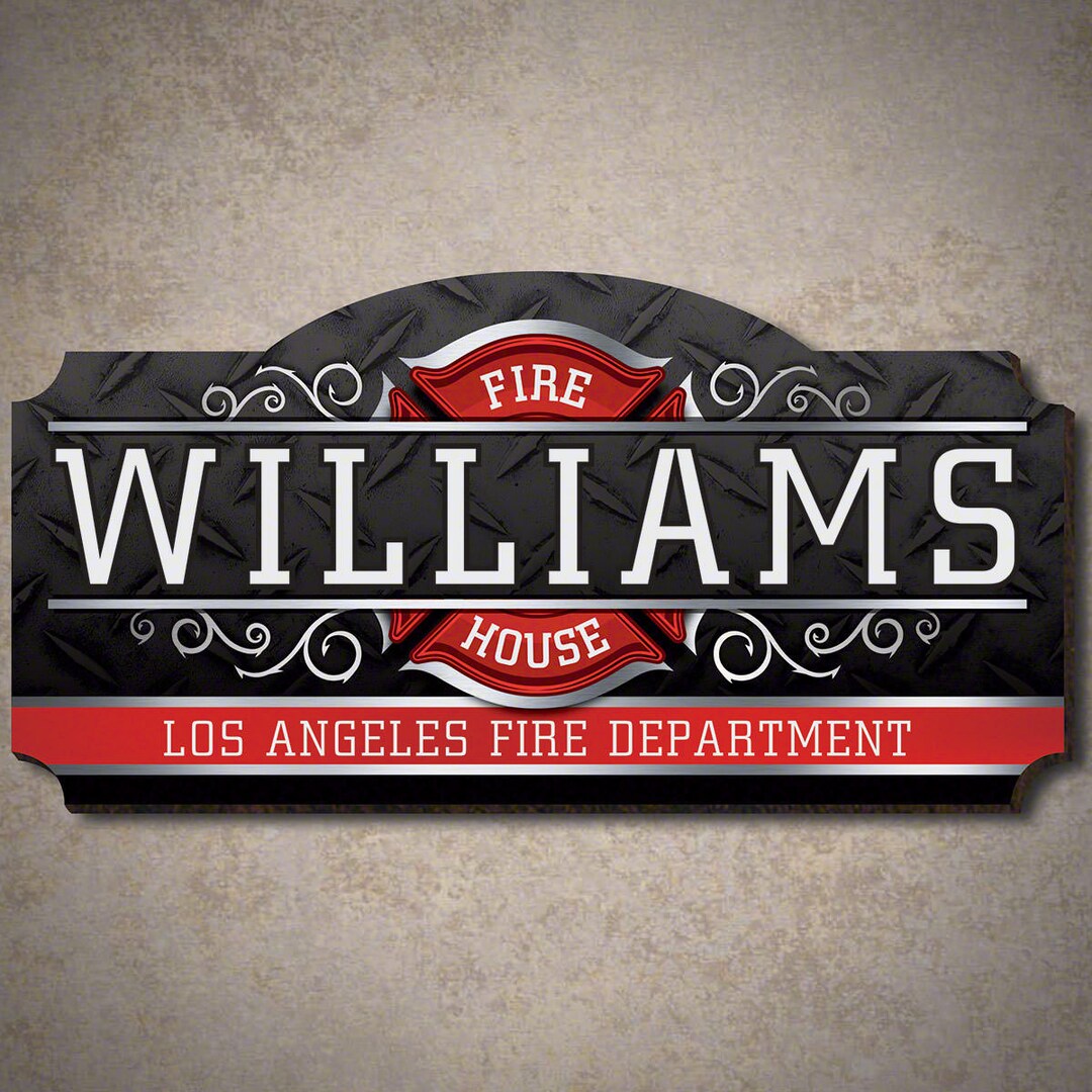 Custom Firefighter Sign Firefighter Gift, Fireman Gift, Firehouse Sign ...