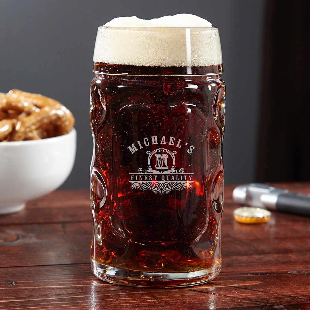 Personalized Dimple Beer Mug - Engraved Oktoberfest Stein, Beer Lover ...