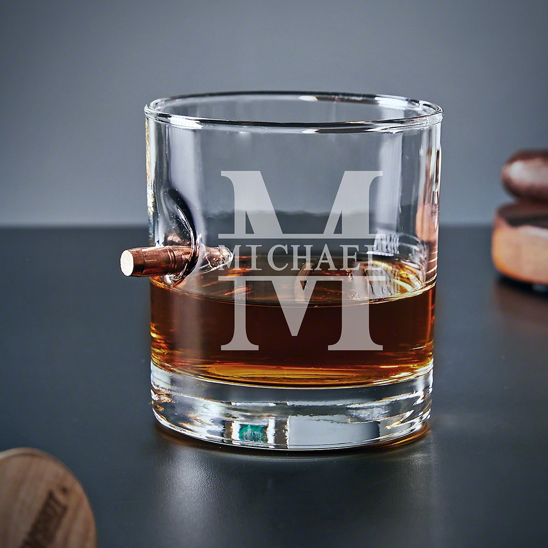 Custom Bullet Glass Whiskey Lover Gift, Unique Whiskey Glass, 2nd ...