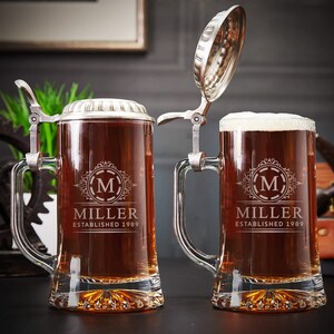 Personalized German Beer Stein With Lid - Beer Lover Gift for Groomsmen ...