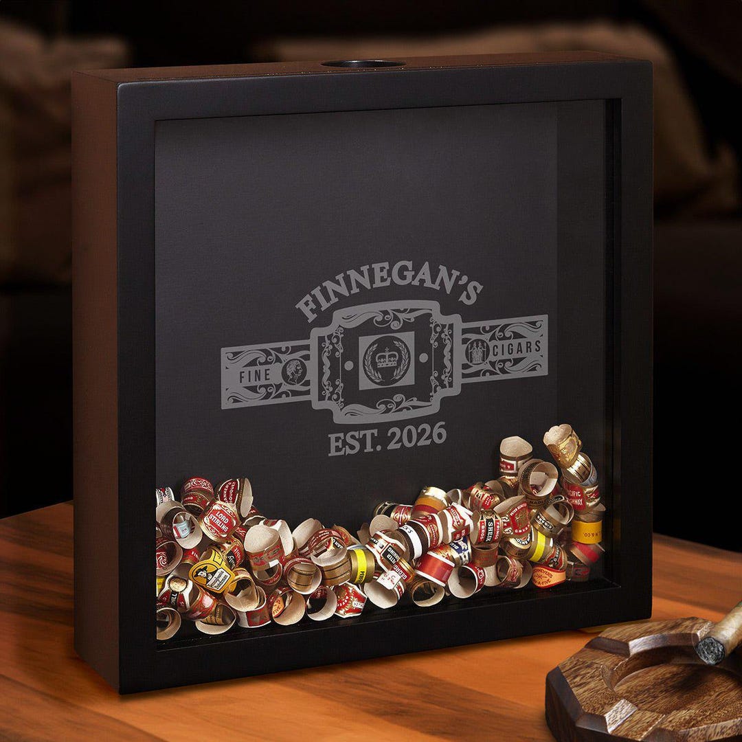 Engraved Shadow Box for Cigar Bands Man Cave Art, Custom Shadow Box ...