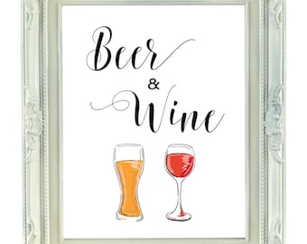 Beer and Wine Sign | Etsy