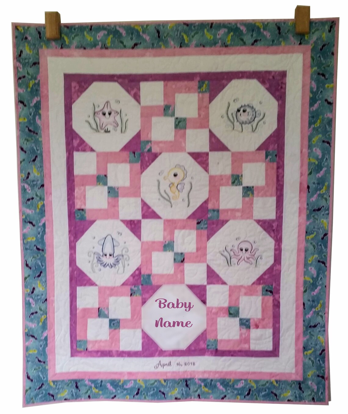 Custom Baby Quilt, Baby Quilt, Customized Baby Quilt, Girl Custom Baby ...