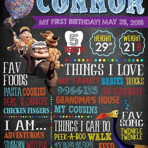 Disney's UP Birthday Decor Birthday Chalkboard - Etsy