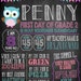 Girls Owl Themed First Day of School Sign ANY GRADE - Etsy