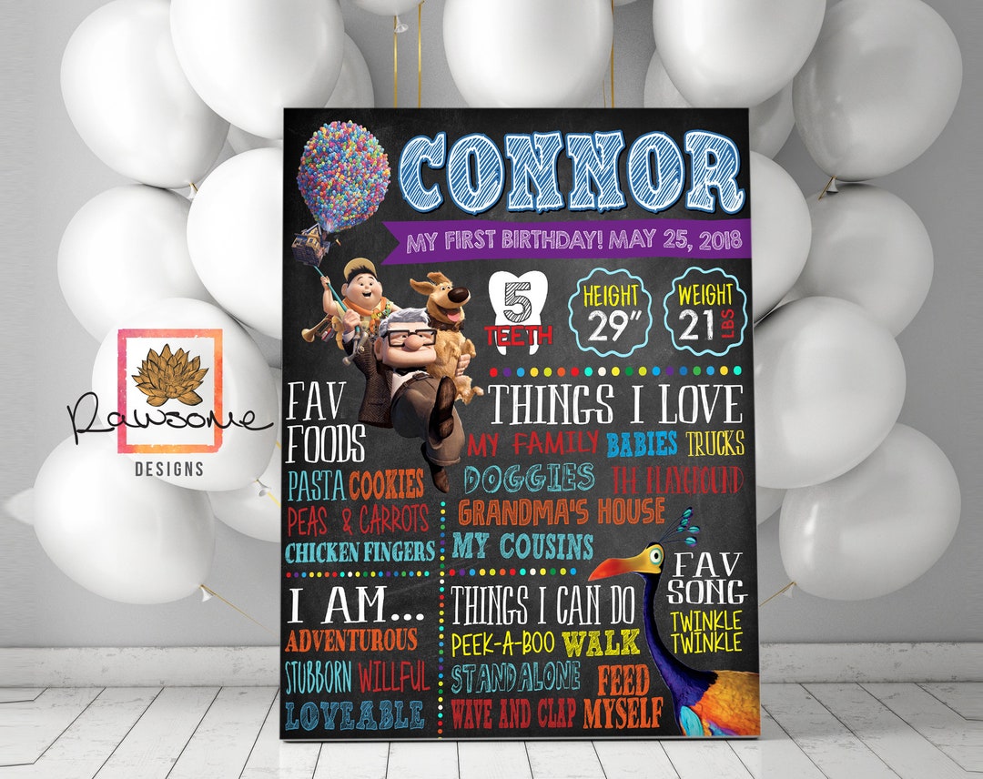 Disney's UP Birthday Decor Birthday Chalkboard - Etsy