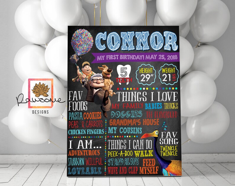 Disney's UP Birthday Decor Birthday Chalkboard | Etsy