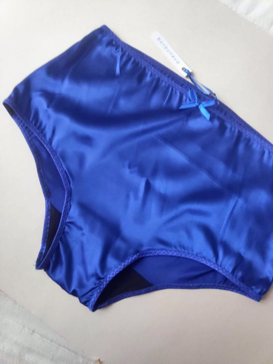 Made To Measure Anna Satin Knickers By Bonboneva Natural Etsy
