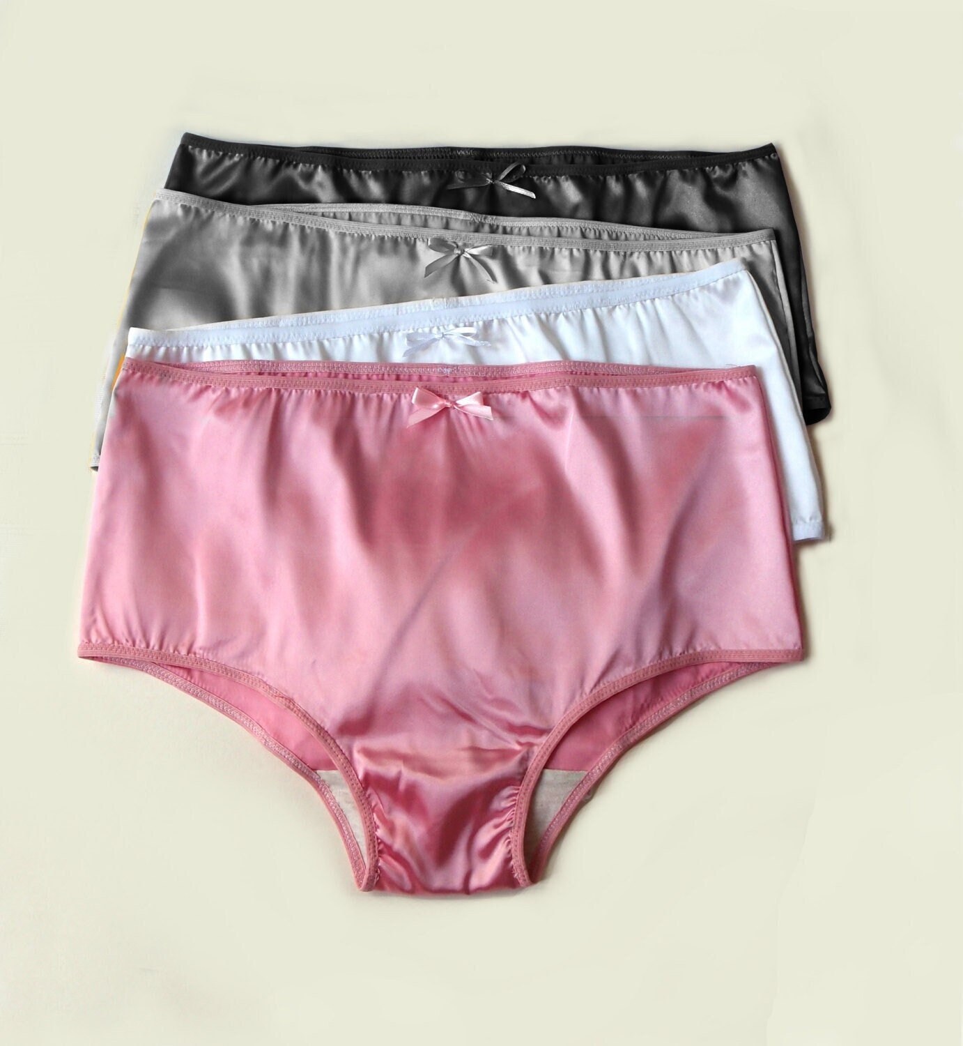 Pink Anna Satin Knickers Classics by Bonboneva Women Satin Briefs, Full ...