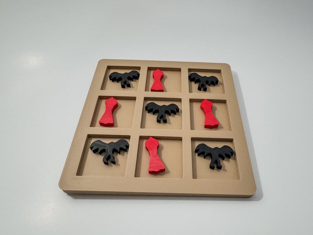 WV Cryptid Tic Tac Toe Game in Red and Black - Mothman and Flatwoods ...