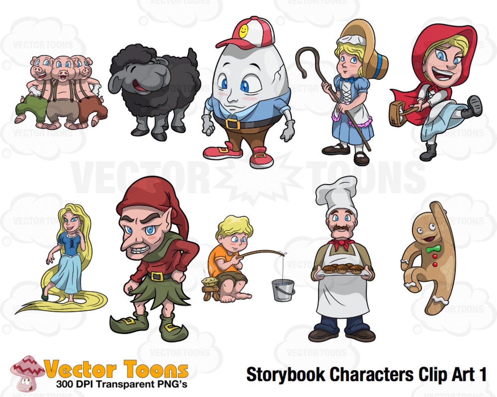 Storybook Characters Clip Art 1 Digital Clipart Digital | Etsy