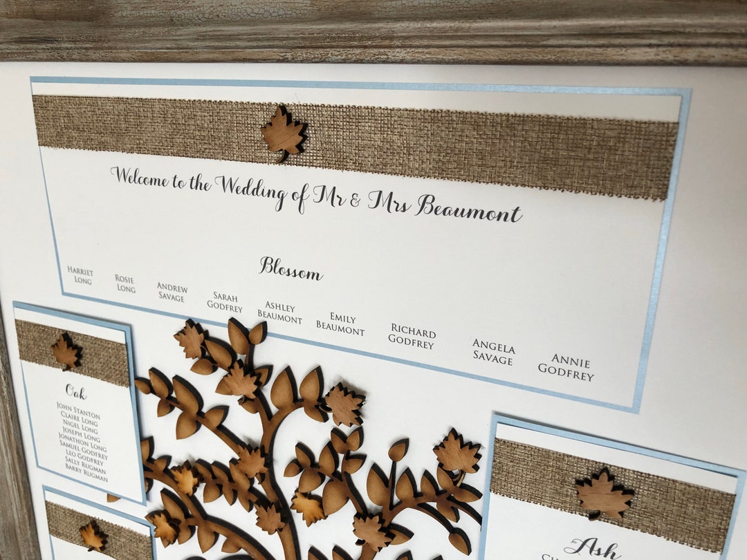 Rustic Wooden Tree Wedding Table Plan: Autumnal Seating Chart - Etsy UK