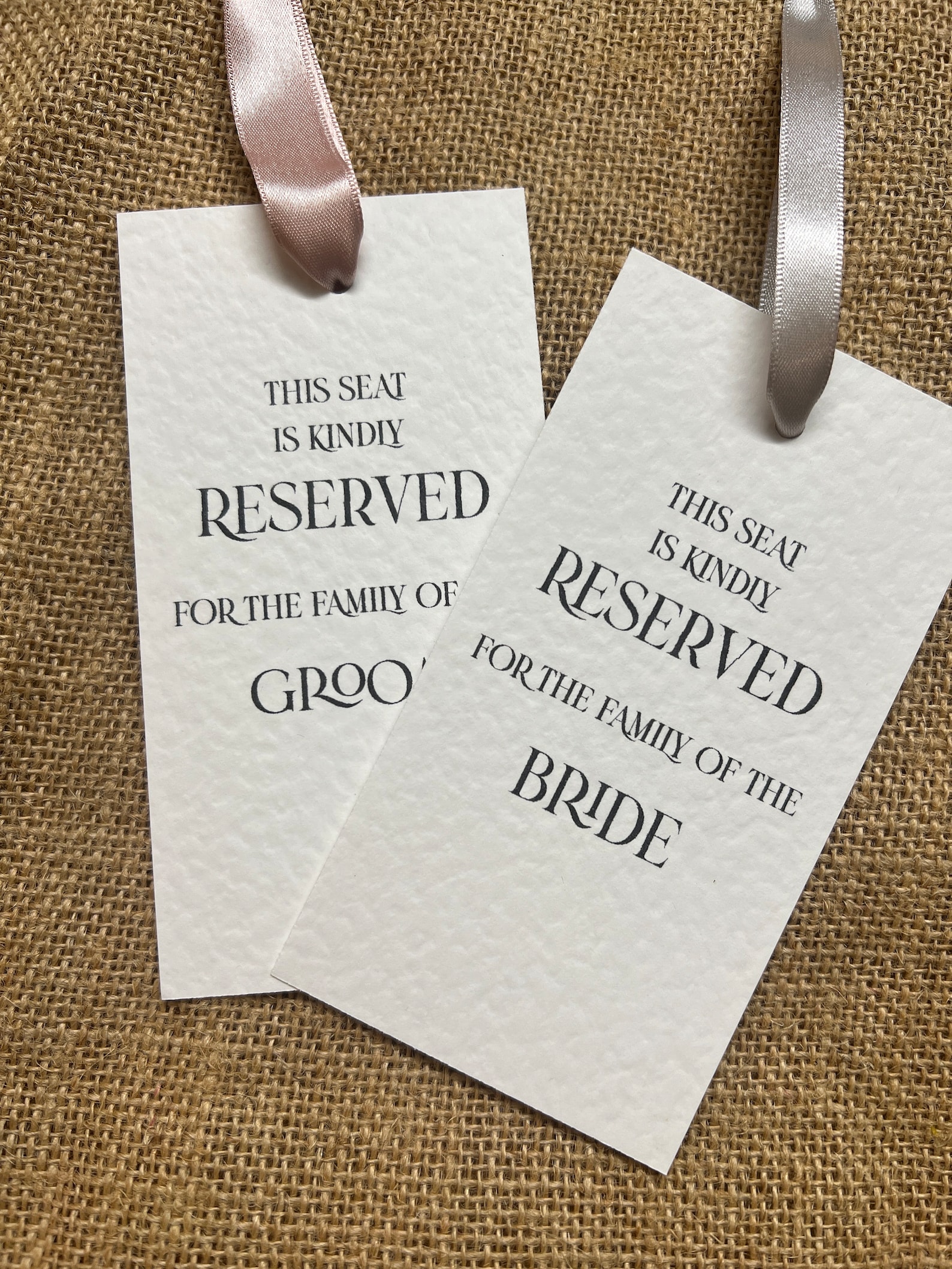 Minimal Wedding Reserved Tags, Wedding Ceremony Reserved Seating Tag ...