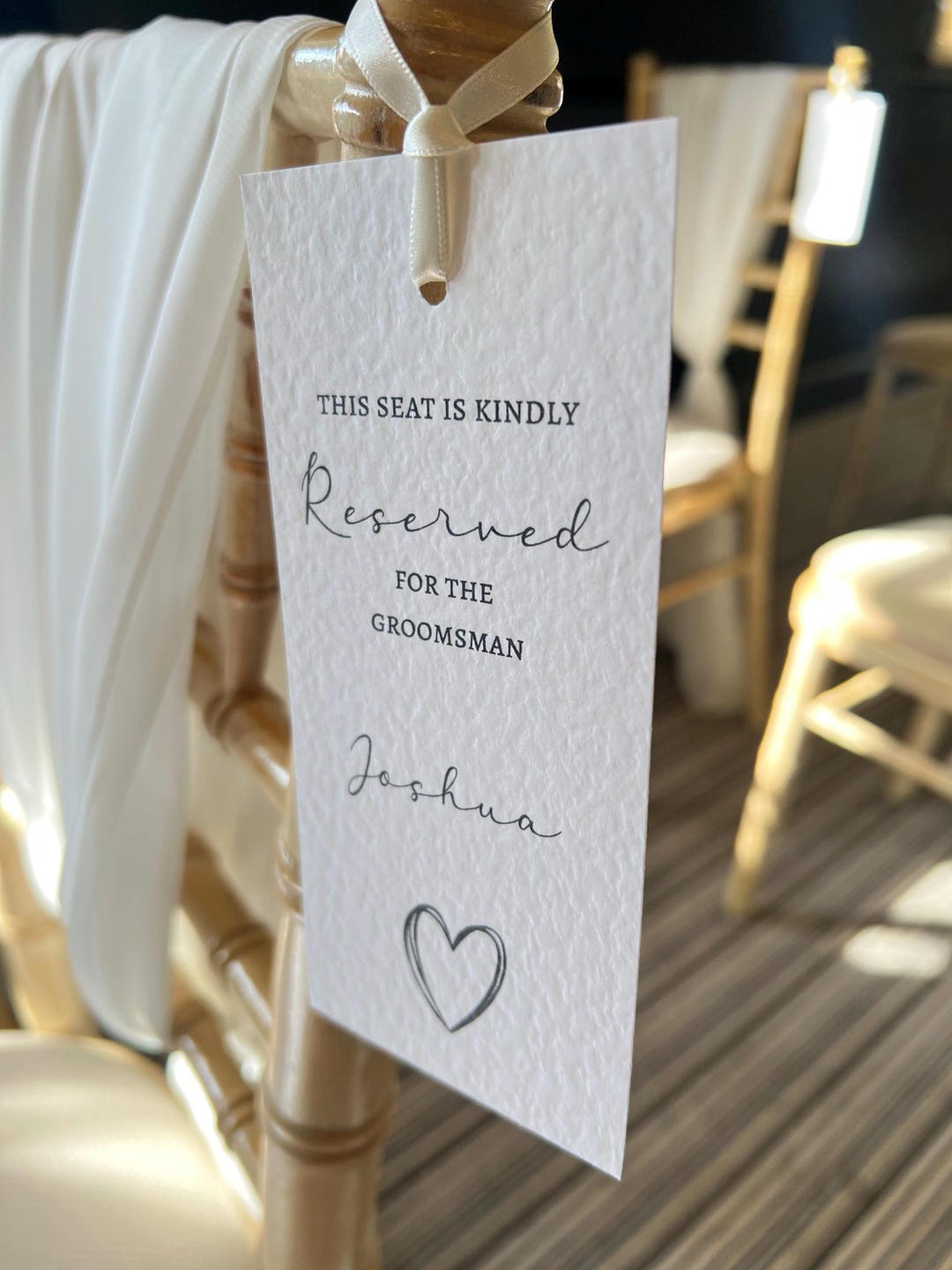 Personalised Wedding Reserved Seating Tags: Wedding Signs - Etsy
