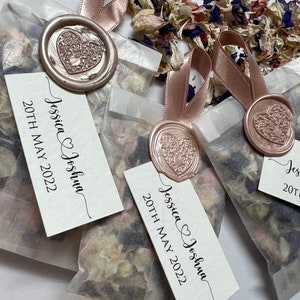 Real Petal Confetti, Glassine Packets With Wax Seal, Personalised ...