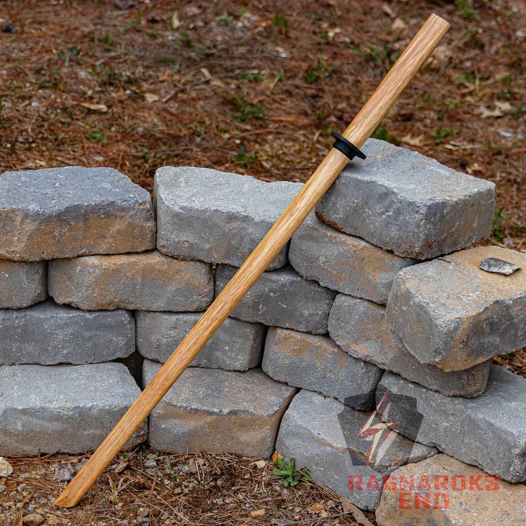 Japanese Wooden Daito Practice Sword Functional Handmade Steamed Beech ...