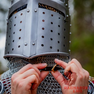 Holy Guidance Templar Crusader Bucket Helmet Classic 18G Medieval ...