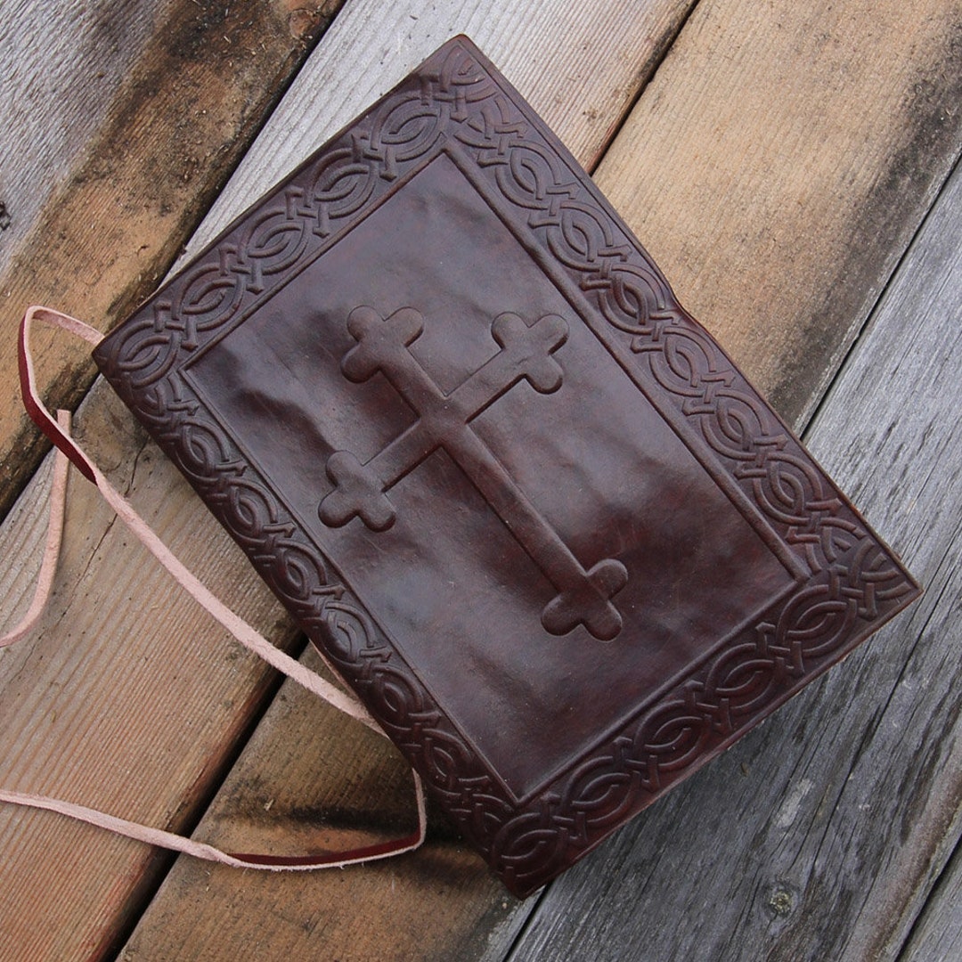 The Good Word Cross Embossed Handmade Writing Journal Genuine Bovine ...