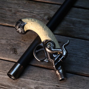 Muzzleloader Stylish Walking Cane Elegant Flintlock Pistol Style Handle ...